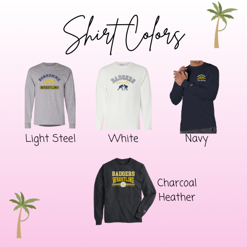 Champion Adult Long Sleeve T-Shirt with Center Chest Design (BON W ...